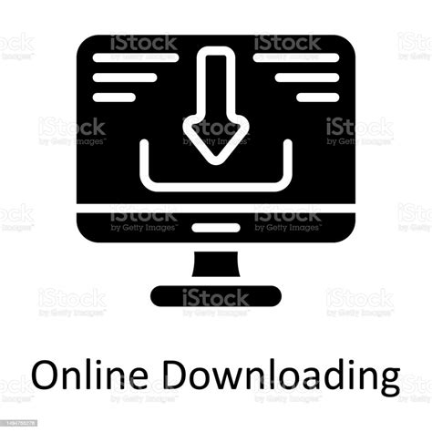 Online Downloading Vector Solid Icon Design Illustration User Interface Symbol On White