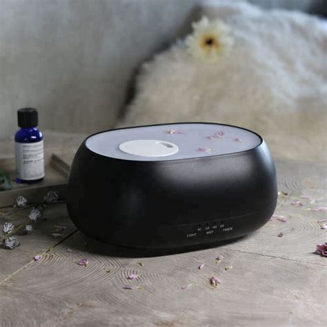 Ultrasonic Essential Oil Diffuser Colorful Lights Black