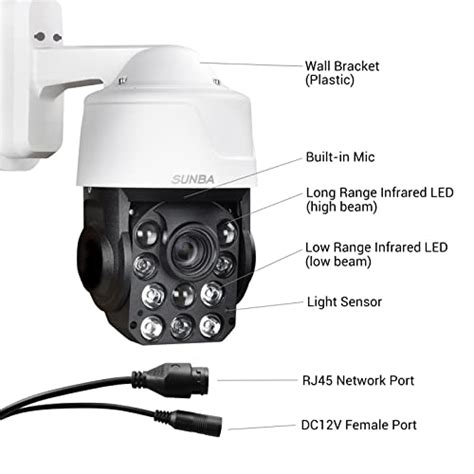 Sunba 4k 8mp Ptz Camera Outdoor Ip Poe Security Dome 20x Optical