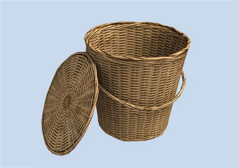 Wicker Basket Low Poly 3d Model 25 Blend Fbx Obj Free3d