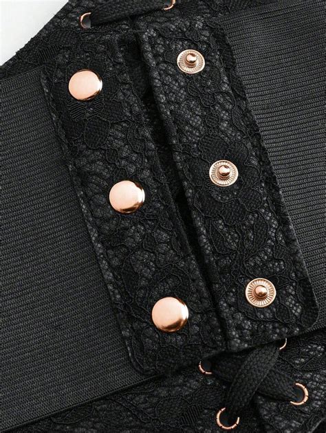 1pc Womens Black Sexy Lace Waist Cincher Suitable For Daily Commute