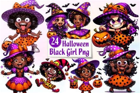 Black Girl Halloween Clipart Bundle Graphic By Dreamshop · Creative Fabrica