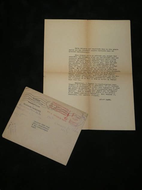 Albert Camus Présentation Dun Documentaire Radiophonique Sur Loccupation Lettre