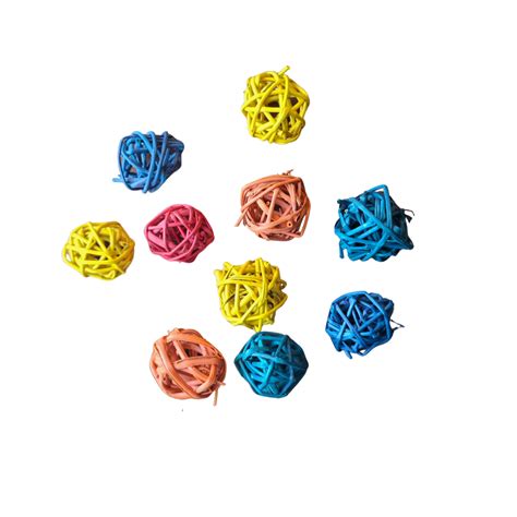 Rainbow Mini Wicker Balls 10pk Pixie Paws Pets