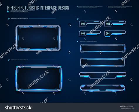 Futuristic Technology Frames Interface Hud Element Stock Vector Royalty Free