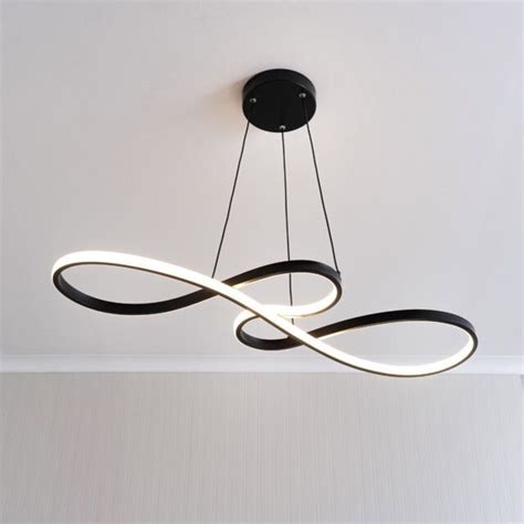 Infinity Black Swirl Integrated Led Ceiling Flush Or Pendant Light By