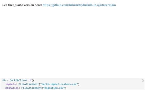 Duckdb Observable Companion To The Quarto Version Bob Rudis Observable
