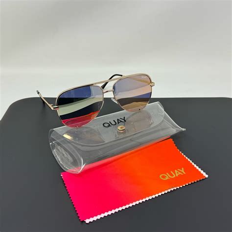Quay High Key Mini Aviators Gold Gold Lenses Gem