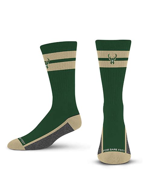 For Bare Feet Milwaukee Bucks Double Stripe Tube Socks Bucks Pro Shop
