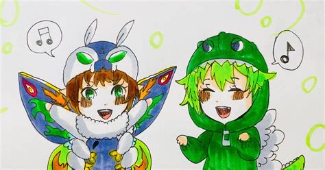 怪獣擬人化 ゴジラジュニアと新モスラの着ぐるみ擬人化注意 綺羅★のマンガ Pixiv