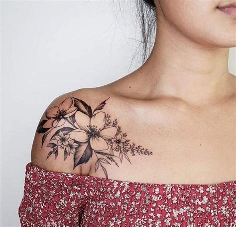 Flower Tattoo Shoulder Collar Bone Tattoo Shoulder Tattoos For Women