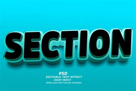 Section Psd 3d Editable Text Effect Graphic By Truevector · Creative Fabrica