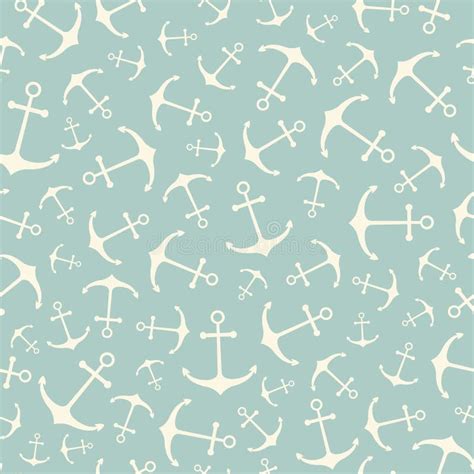 Nautical Seamless Pattern With Geometric Ship Anchors Stock Vector
