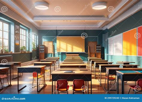 Classroom School 3 Stock Illustration Illustration Of Ceiling
