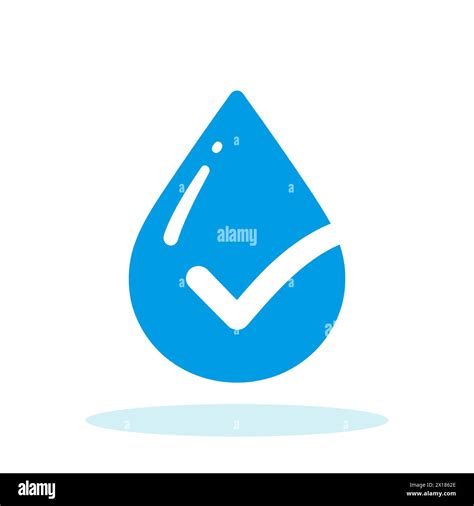 Water Drop Icon With Checkmark Clean Water Concept Drinkable Water Icon Isolated On White