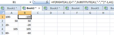 How To Fix Convert Trailing Negative Signs To Real Numbers In Excel