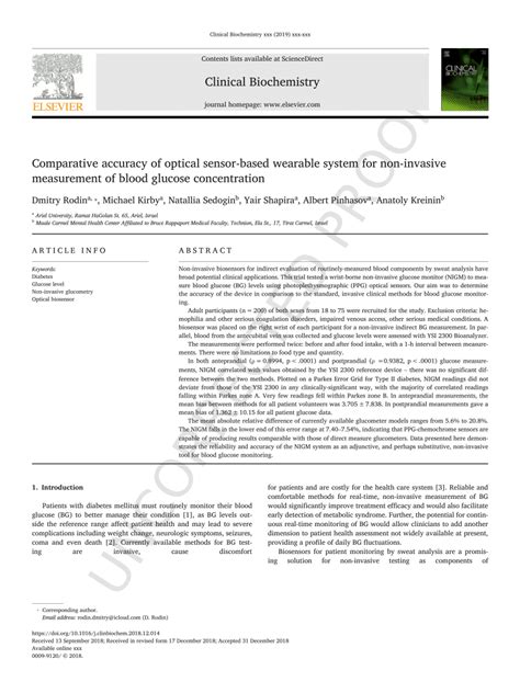 Pdf Comparative Accuracy Of Optical Sensor Based Wearable System For Non Invasive Measurement
