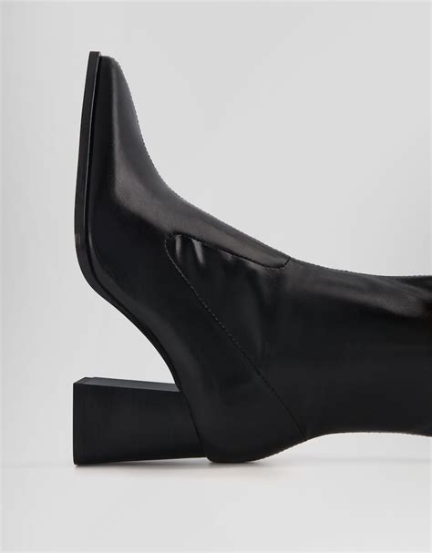 Fitted Block Heel Pointed Toe Ankle Boots Women Bershka