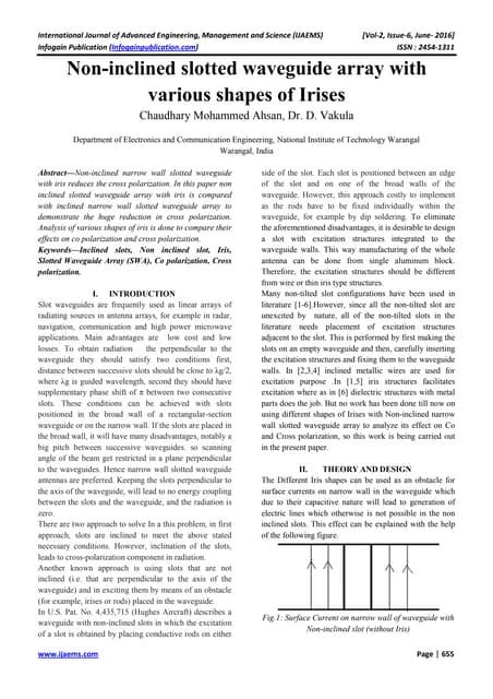Non Inclined Slotted Waveguide Array With Various Shapes Of Irises Pdf
