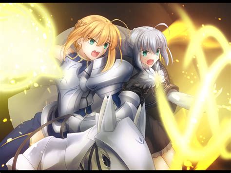 Safebooru 2girls Ahoge Armor Artoria Pendragon All Blonde Hair