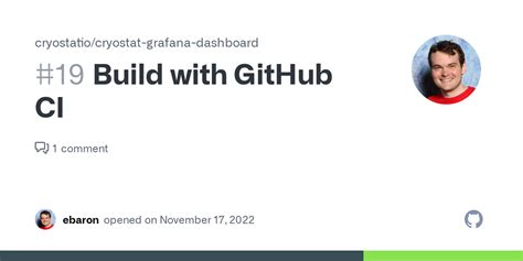 Build With Github Ci · Issue 19 · Cryostatiocryostat Grafana Dashboard · Github