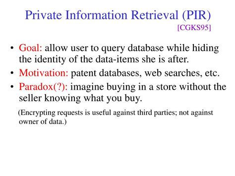 Ppt Private Information Retrieval Powerpoint Presentation Free