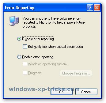 Cool Stuff For Pc Disable Windows Xp Error Reporting Tool