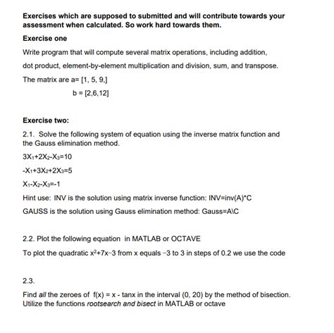 Solved Exercises Which Are Supposed To Submitted And Will Chegg Com