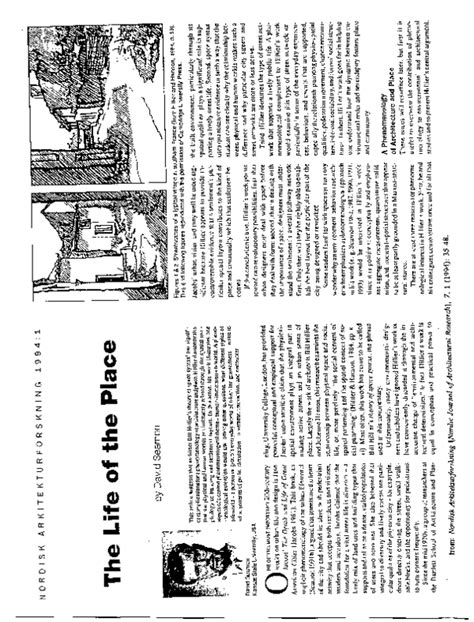 Pdf Space Syntax Summary The Life Of The Place A Phenomenological