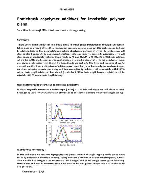 Bottlebrush Copolymer Additives For Immiscible Polymer Blend Pdf