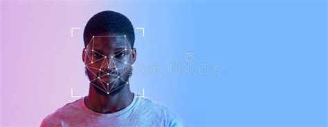 Man Is Engaged In Facial Recognition Technology Stock Photo Image Of Analysis Identification