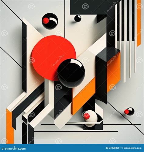 Abstract Geometric Background In Style Of Constructivism Generative Ai Stock Illustration
