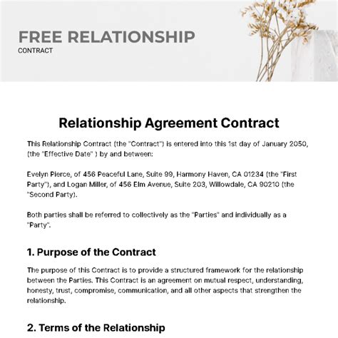 Relationship Contract Template Edit Online And Download Example