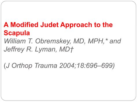 Scapula Fracture Diagnosis And Management Pptx