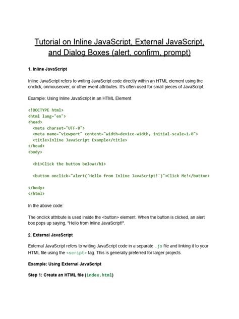 Javascript Tutorial 1 Pdf