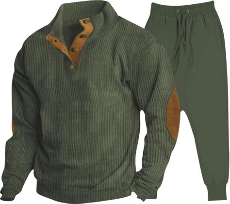 Vifucz Mens Two Peice Tracksuit Outfits Long Sleeves Sweatshirt