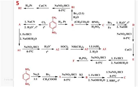 Solved 5 B2 A 1 Fehcl Nano2hcl 2 Naohh2o 0−5∘c Cucl