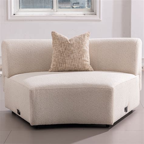 Scandinavian Boucle Fabric Modular Joint Connection 1 Seater Sofa Rene