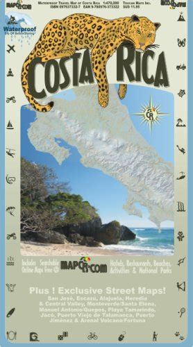 Costa Rica Waterproof Travel Map of Costa Rica Amazon de Bücher