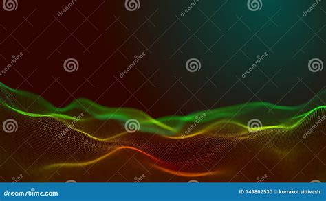 Popular Abstract Motion Background Digital Waving Surface Seamless Loop Stock Illustration