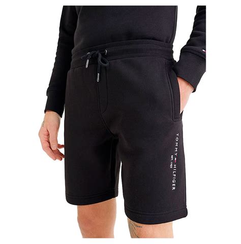 Tommy Hilfiger Logo Jogginghose Shorts Schwarz Dressinn