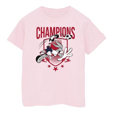 Dessins Animés Bugs Bunny Champions Rouge Vêtements T Shirts Manches