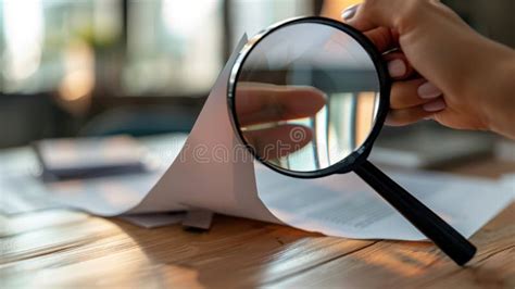The Magnifying Glass On Document Ai Generated Image Stock Image Image Of Examination