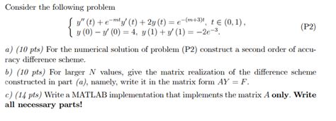 Consider The Following Problem I Need The Chegg