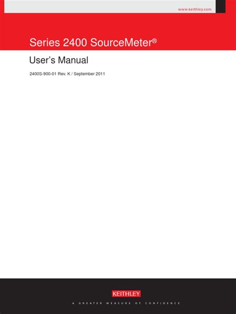 Keithley Series 2400 Sourcemeter User Manual Download Free Pdf