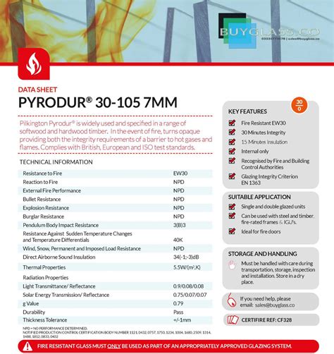 7mm Pyrodur 30 105 Ew30 Fire Rated Internal Glass Buyglass Co