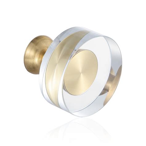 Feiyan 12 Pack 1 14 Inch Cabinet Glass Crystal Brass Knobs Brass Drawer Round Knobs Dresser