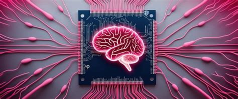 A Neural Interface Chip Illustrating Brain Computer Interaction Concept