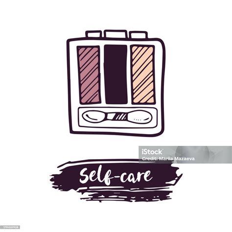 손으로 그린 아이섀도우 팔레트 미용 화장품 요소 자기 관리 미용실 화장품 매장 메이크업 디자인을 위한 일러스트레이션 낙서 스케치 스타일 0명에 대한 스톡 벡터 아트 및 기타