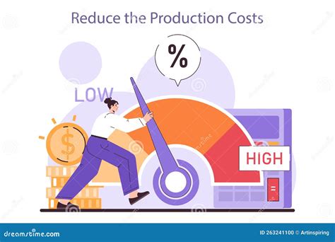 Reduce The Production Costs Effective Optimization Of Manufacturing Stock Vector Illustration